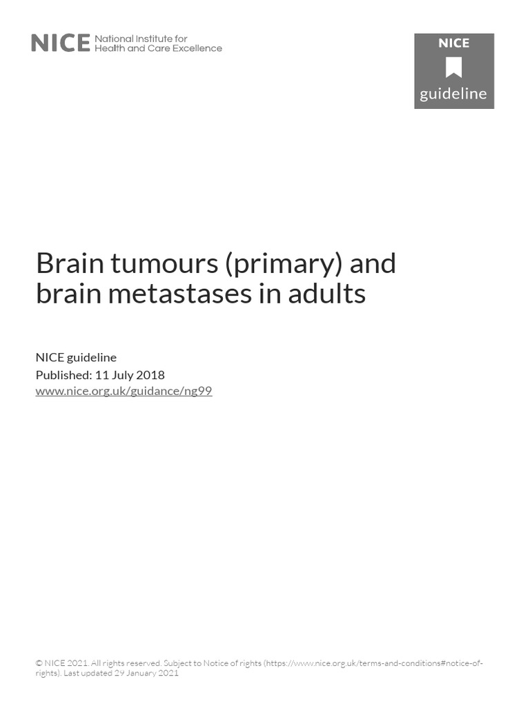 Brain Tumours Primary And Brain Metastases In Adults Pdf Glioma