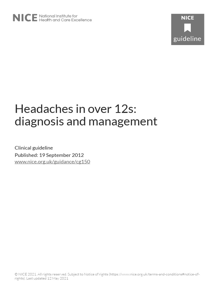 Headaches in Over 12s - Diagnosis and Management | PDF | Headache | Migraine