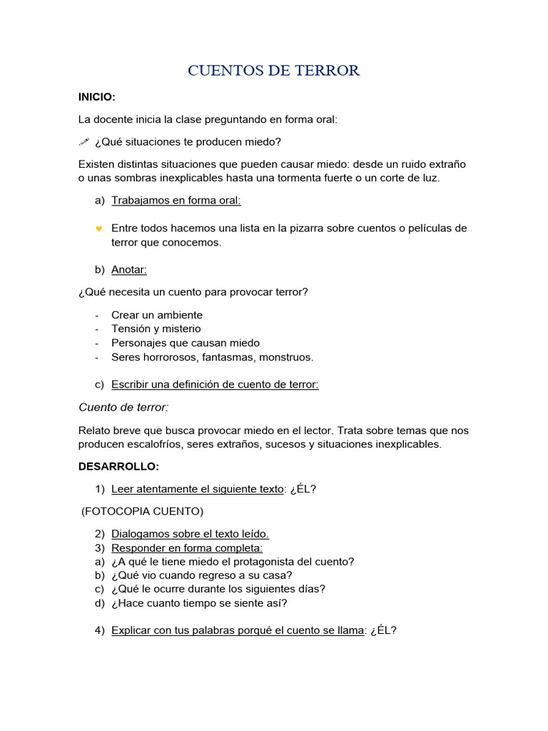 Cuentos de Terror | PDF | Cuentos | Suspense (Género)