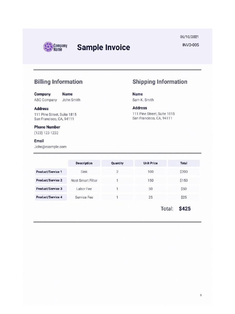 Invoice Sample | PDF