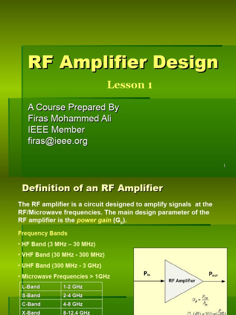RF Amplifier Design-Lesson1 | PDF | Transistor | Amplifier