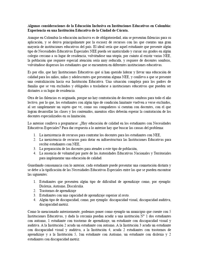 Educación Inclusiva en El Aula | Descargar gratis PDF | Enseñando | Escuelas