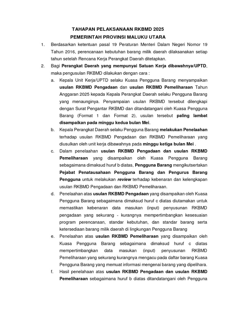 Tahapan RKBMD 2025 | PDF | Teknologi & Rekayasa