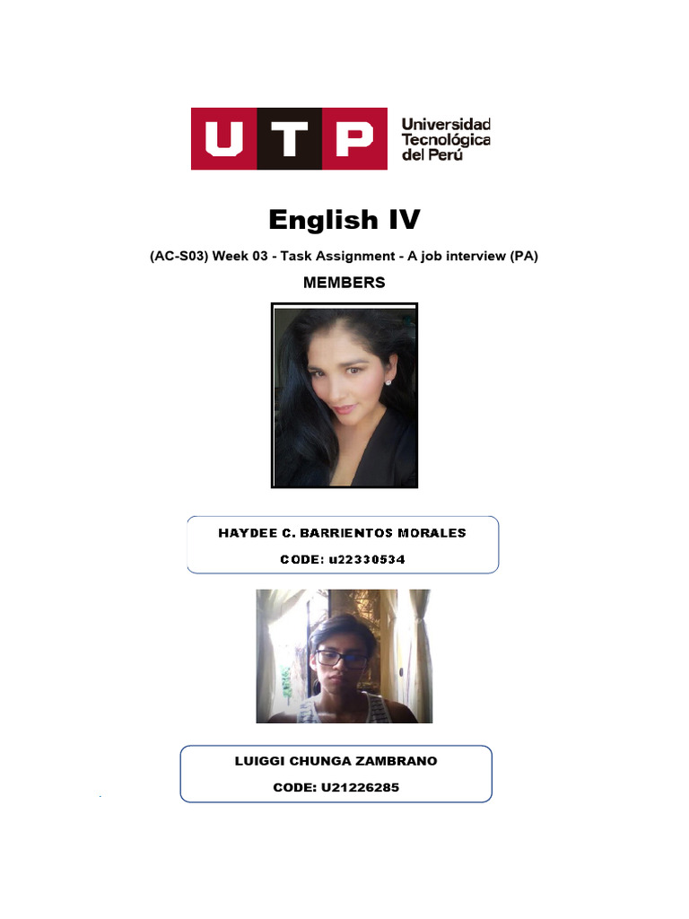 (AC-S03) Week 03 - Task Assignment - A Job Interview (PA) | PDF