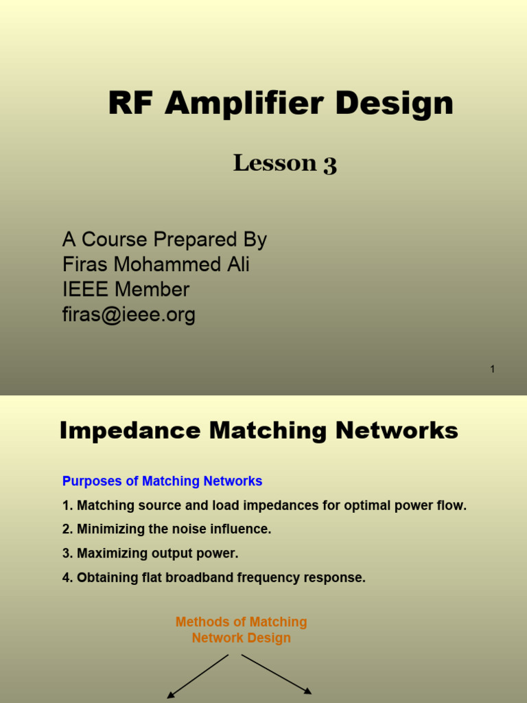 RF Amplifier Design-Lesson3 | PDF | Telecommunications Engineering ...