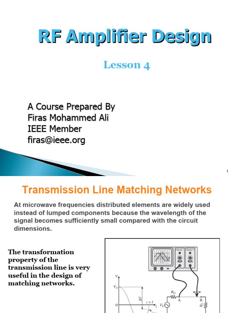 RF Amplifier Design-Lesson4 | PDF | Transmission Line | Computer ...