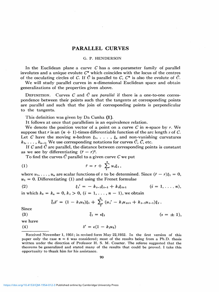 Parallel Curves | PDF | Geometry | Mathematical Physics
