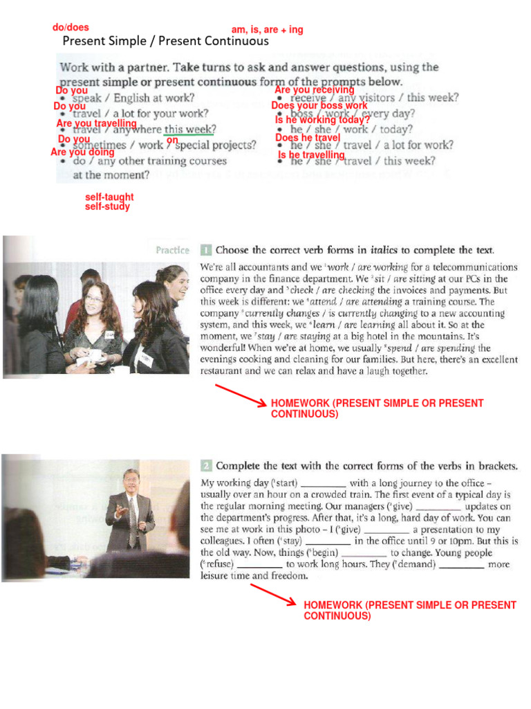Present Simple vs. Continuous Guide | PDF