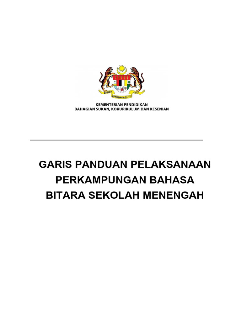 Garis Panduan Pelaksanaan Perkampungan Bahasa Bitara 2024 | PDF