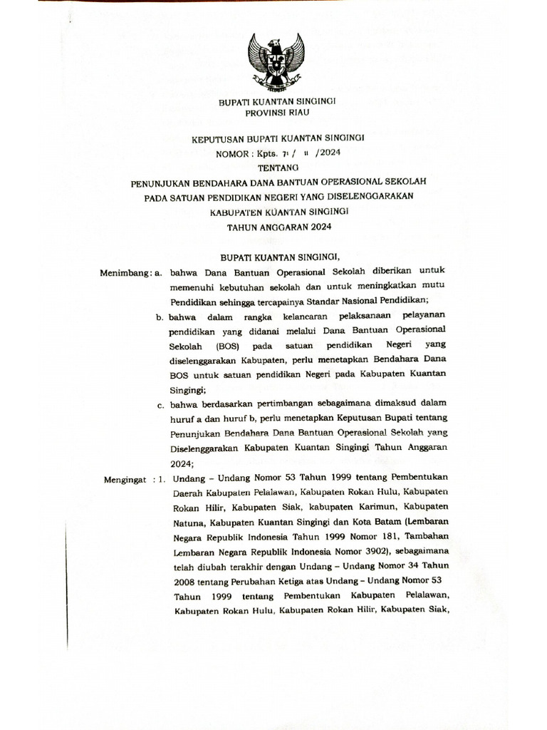 SK Penunjukan Bendahara BOS 2024-2 | PDF SK Penunjukan Bendahara BOS 2024-2 | PDF