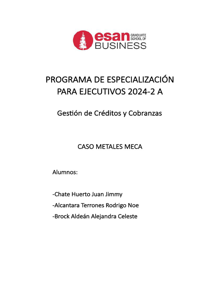 Tarea 3 - Caso Metales Meca | PDF | Business | Bancos