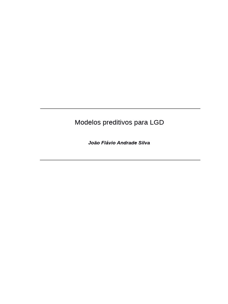 Modelos Preditivos para LGD | PDF | Distribuição de probabilidade | Crédito Modelos Preditivos para LGD | PDF | Distribuição de probabilidade | Crédito