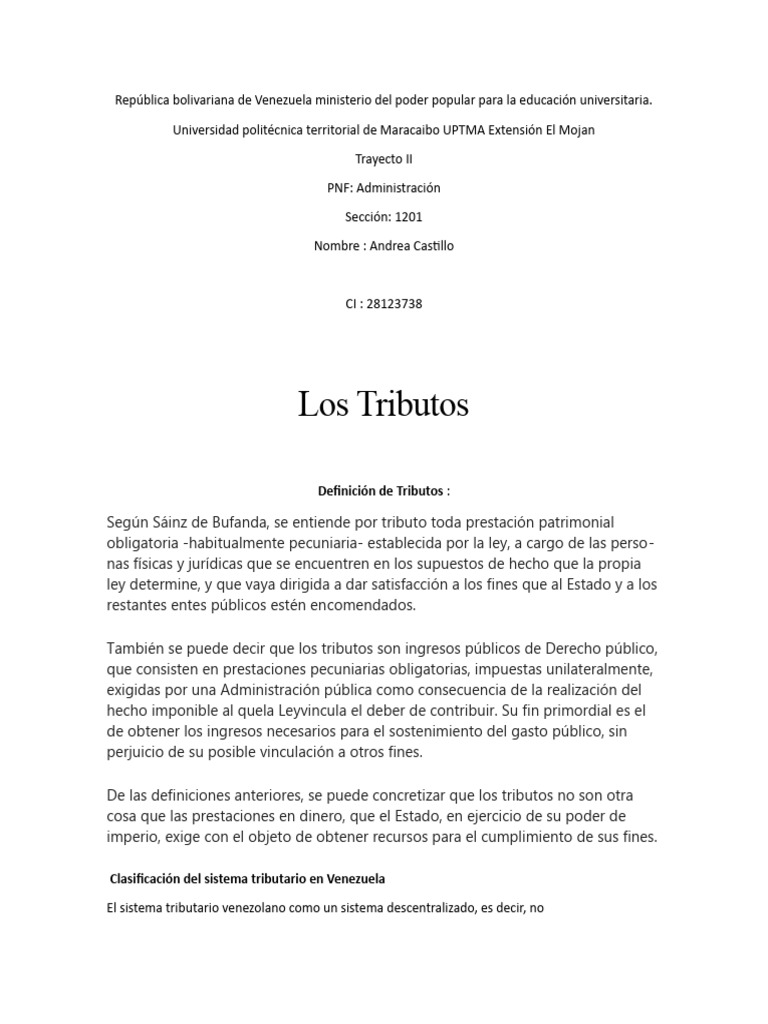 Los Tributos | PDF | Impuestos | Economias