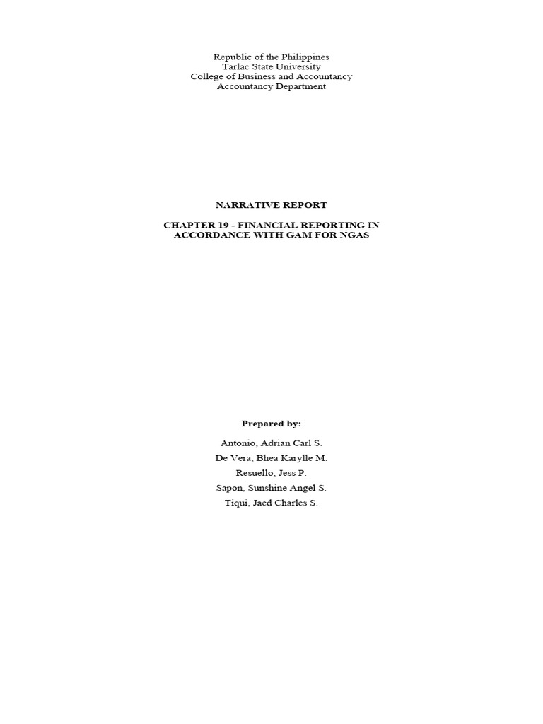 Narrative Report Group 2 | Download Free PDF | Income Statement | Financial Statement