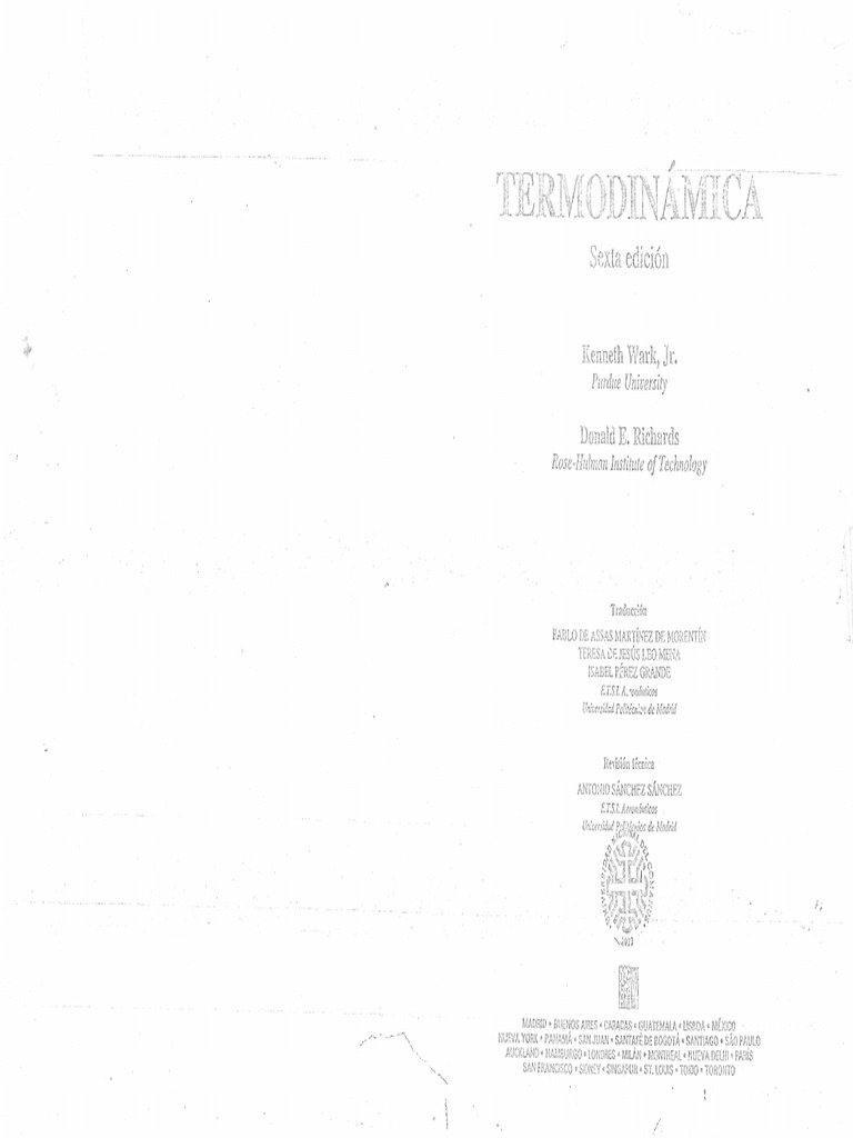 Termodinámica 6ta Edicion Kenneth Wark | PDF