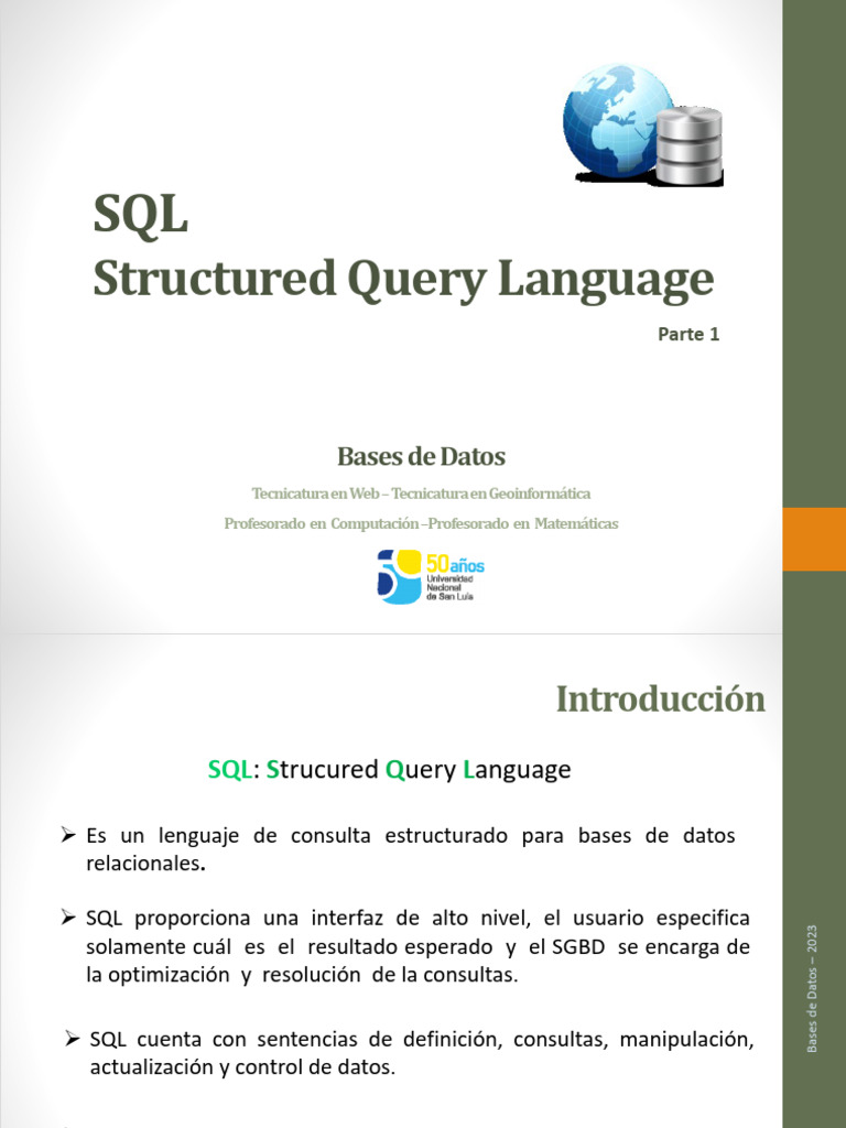 1 SQL Tec 2023 | Descargar gratis PDF | SQL | Base de datos relacional