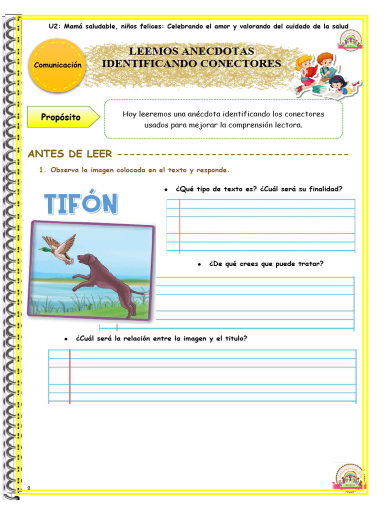 U2 FICHA D1 COM Leemos Anécdotas Identificando Conectores - 912871035 MISS MONICA | PDF | Hogar ...