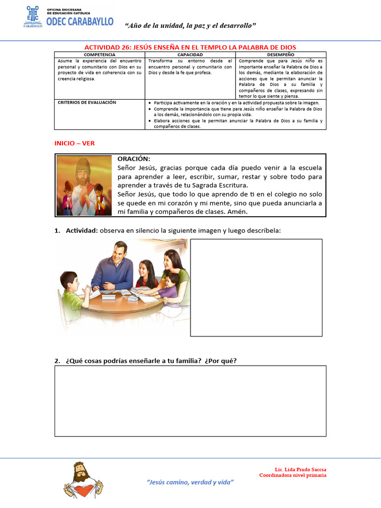 26 Jesús Enseña en El Templo Segundo Grado Primaria | PDF | Jesús ...