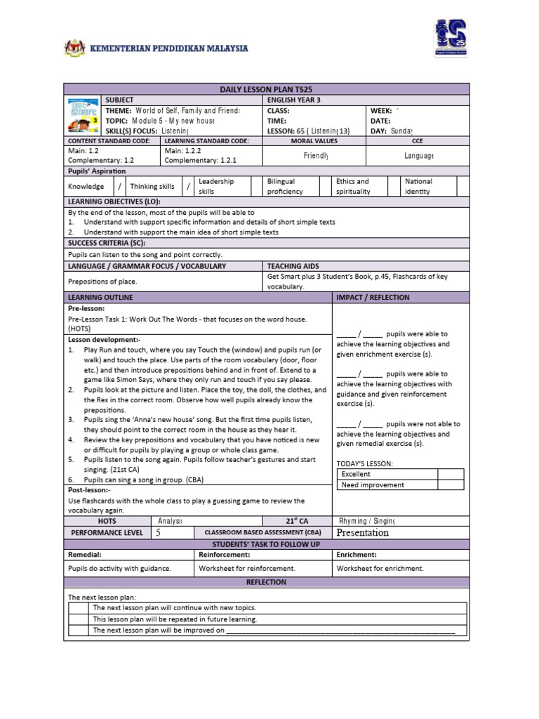 Bi Y3 LP Ts25 Module 5 (Lp65-80) | PDF | Lesson Plan | Vocabulary