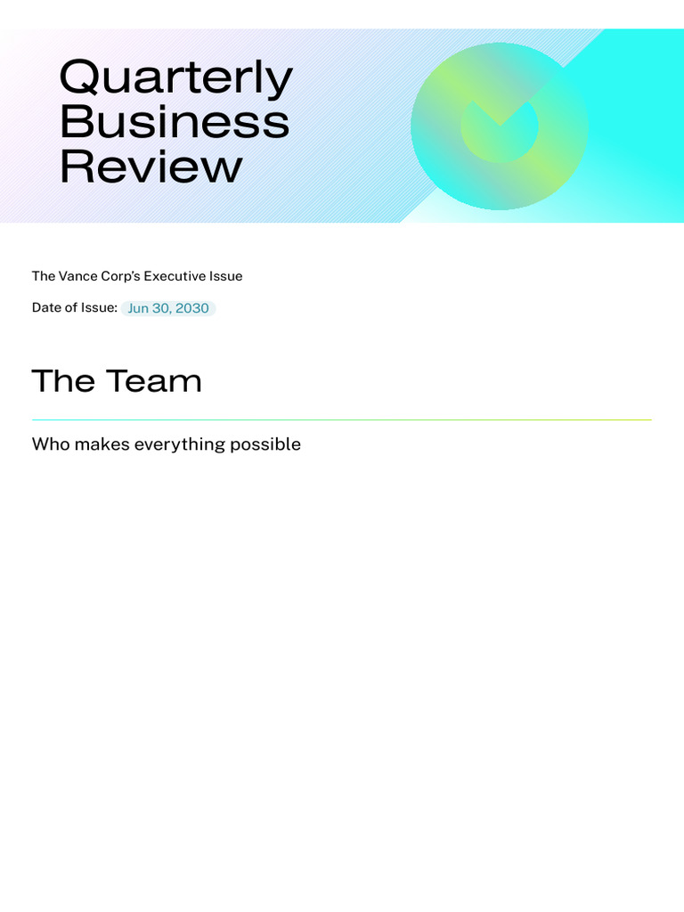 Company Editorial Doc in Blue Green Turquoise Gradient Style | PDF ...