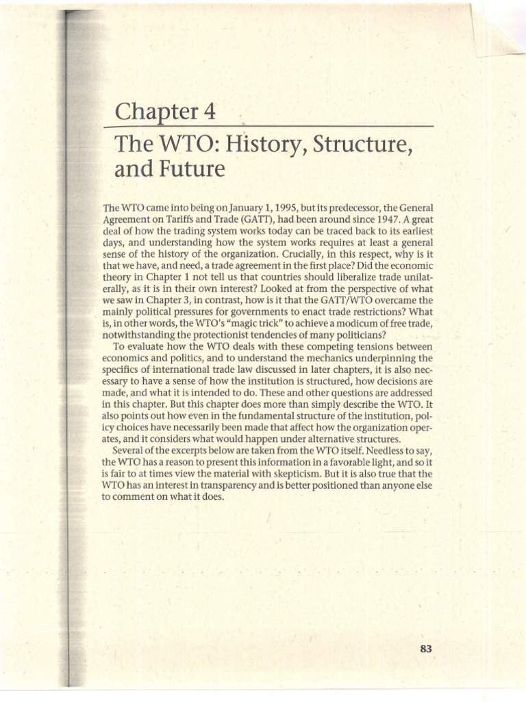 The WTO History, Structure and Future Group 3 | PDF