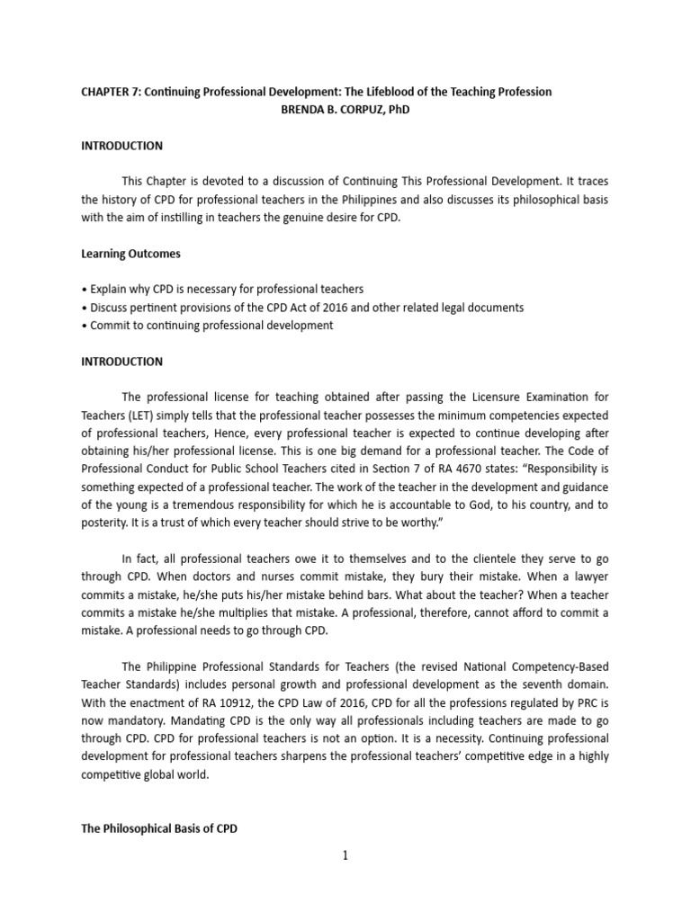 Educ 10 Chapter 7 | PDF | Teachers | Professional Development