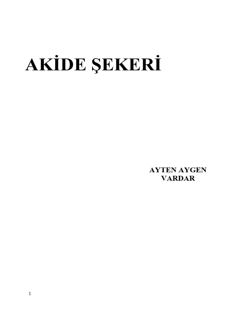 Ayten Aygan Vardar - Akide Sekeri | PDF
