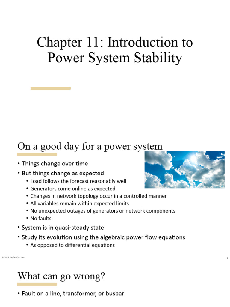 Chapter 11 - Stability | PDF | Steady State | Electric Generator