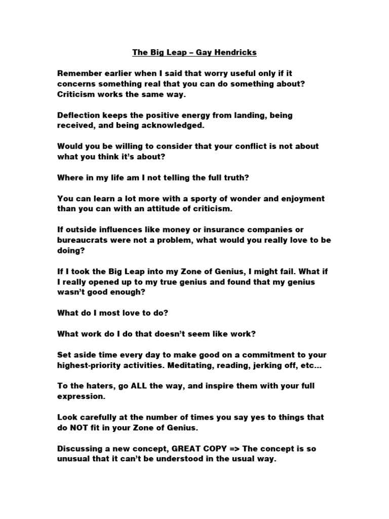 Big Leap Summary Notes | PDF