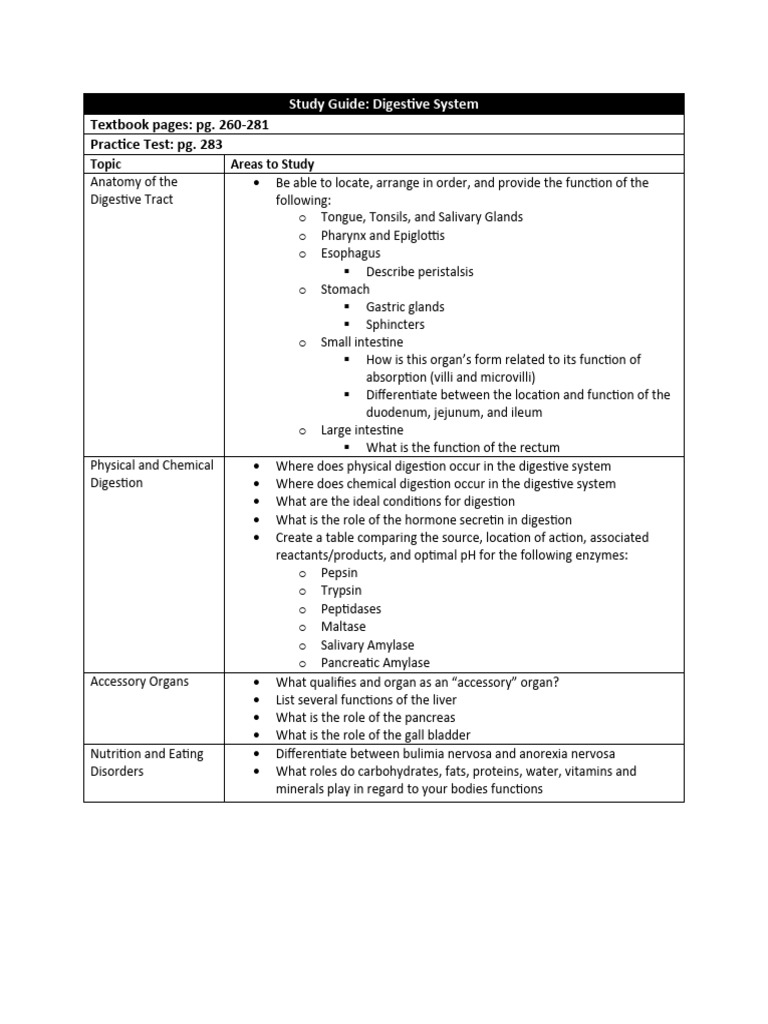 Study Guide Digestive System | Download Free PDF | Human Digestive ...