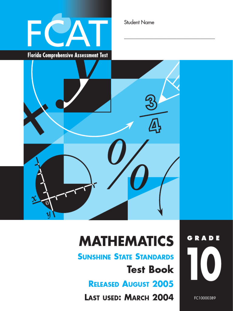 FCAT 10th Grade Math Test Guide | PDF | Calculator | Multiple Choice
