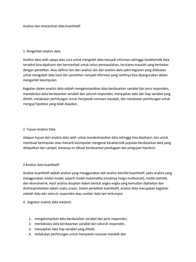 Analisis Dan Interpretasi Data Kuantitatif | PDF