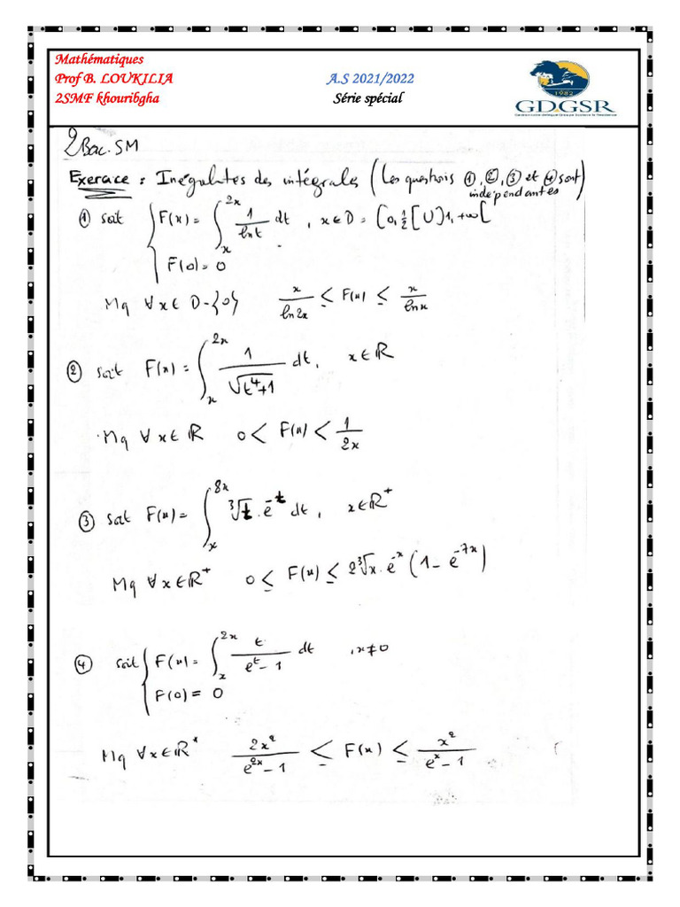 Série Spéciale Intégral 2SM | PDF