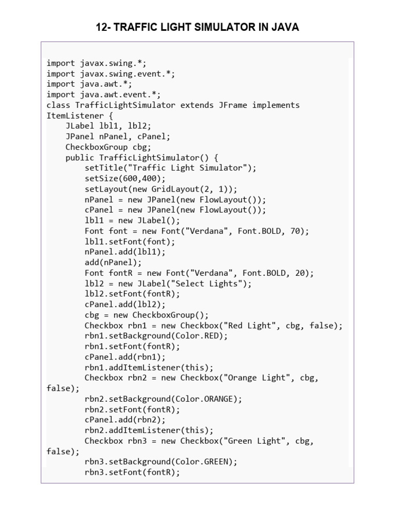 12-Traffic Light | PDF