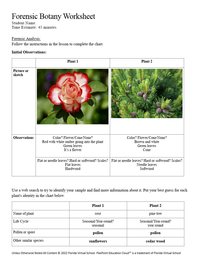 forensic botany | PDF | Flowers | Plants