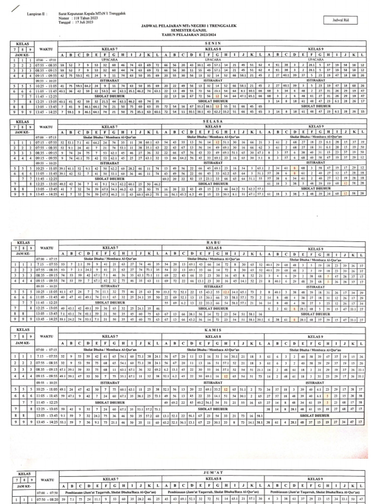 Jadwal Semester Ganjil - 2023-2024 | PDF