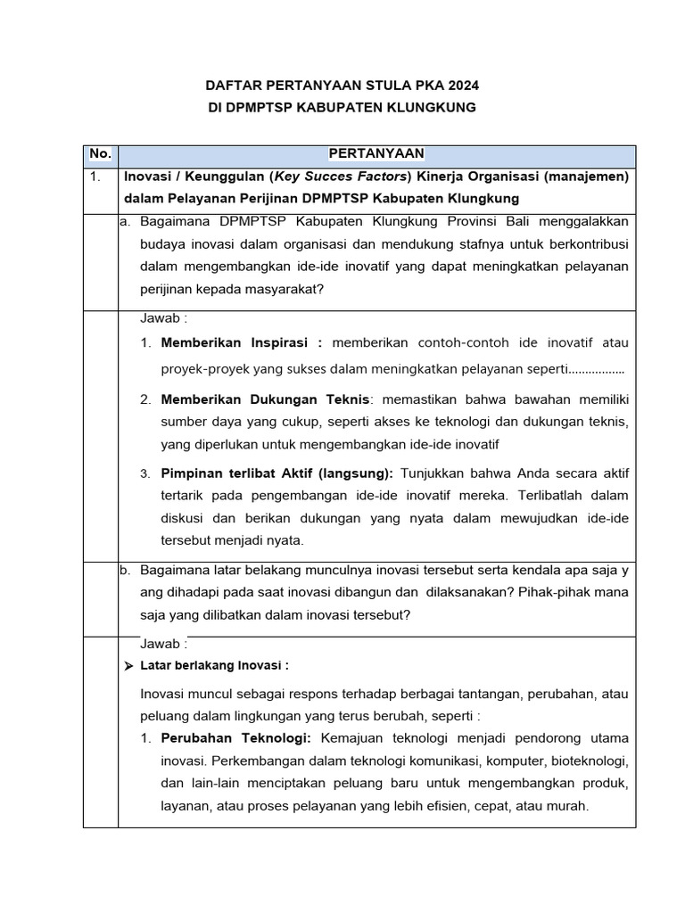 Pertanyaan Stula Pka | PDF