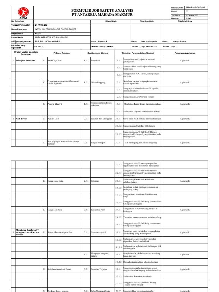 Jsea Instalasi Perangkat It Di Tower Triangle | PDF