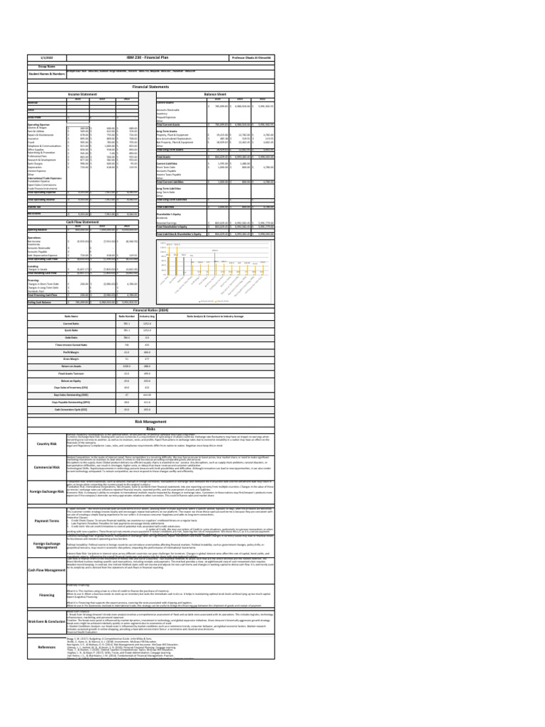 Copy of Financial Statements Project Template 2 | PDF | Expense ...
