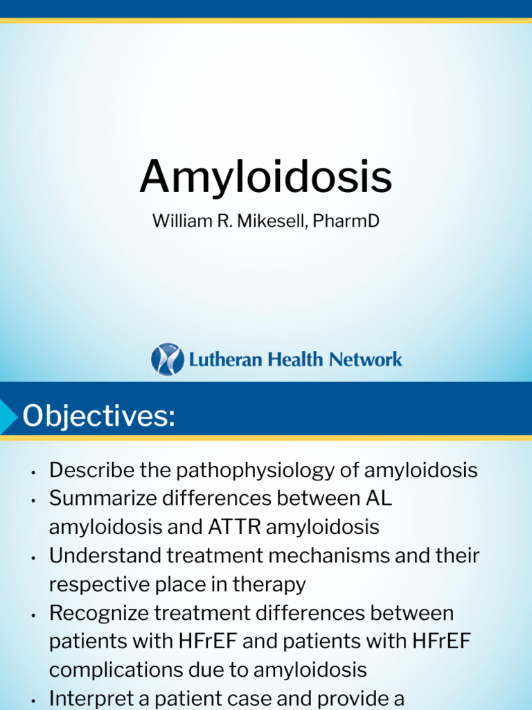 Understanding Amyloidosis: Types and Treatments | PDF | Clinical ...