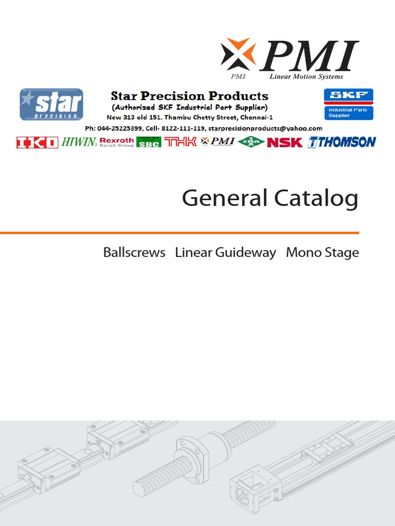 PMI Ball Screw Catalog Overview | PDF | Screw | Machines