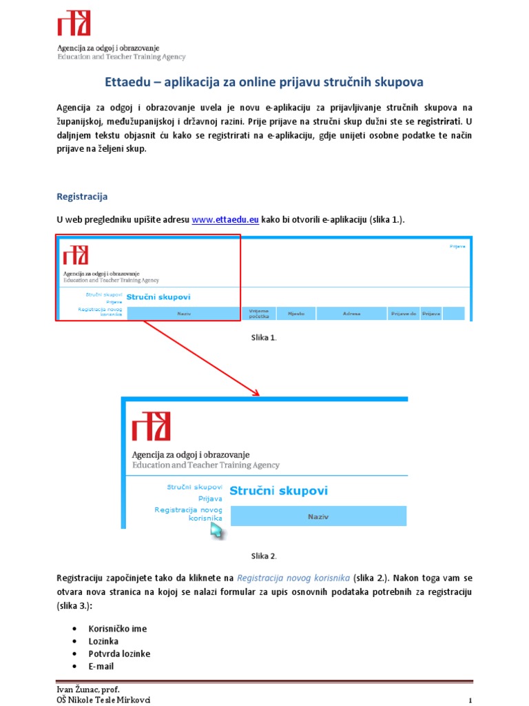Ettaedu - Aplikacija Za Online Prijavu Stručnih Skupova | PDF