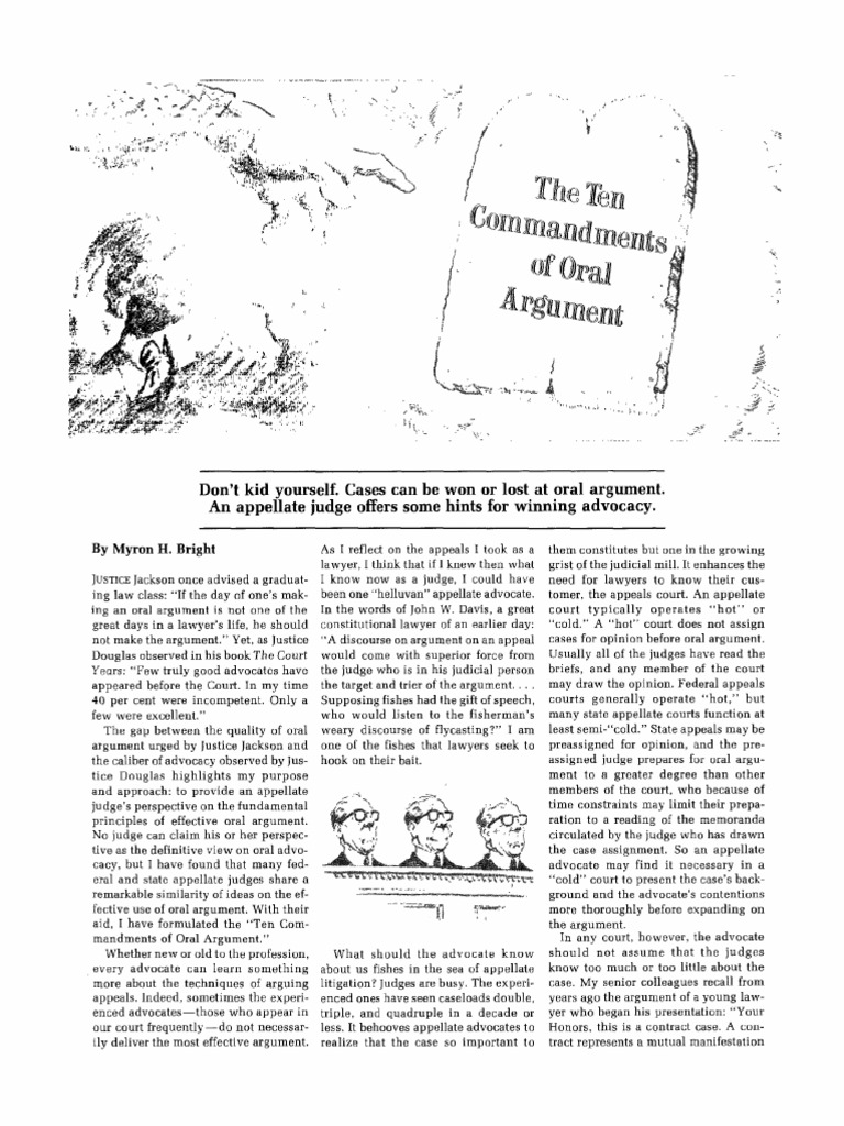 Ten Commandments of Oral Argument 1712695440 | Download Free PDF ...