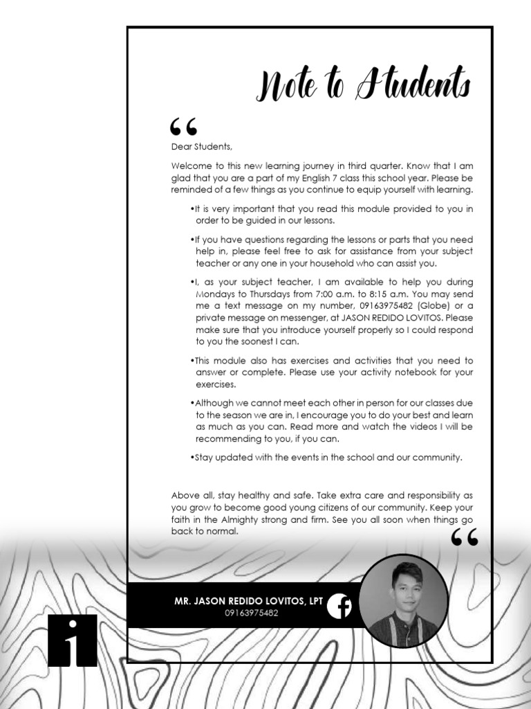 Grade 7 Module Q3.revised | PDF | Motivation | Motivational