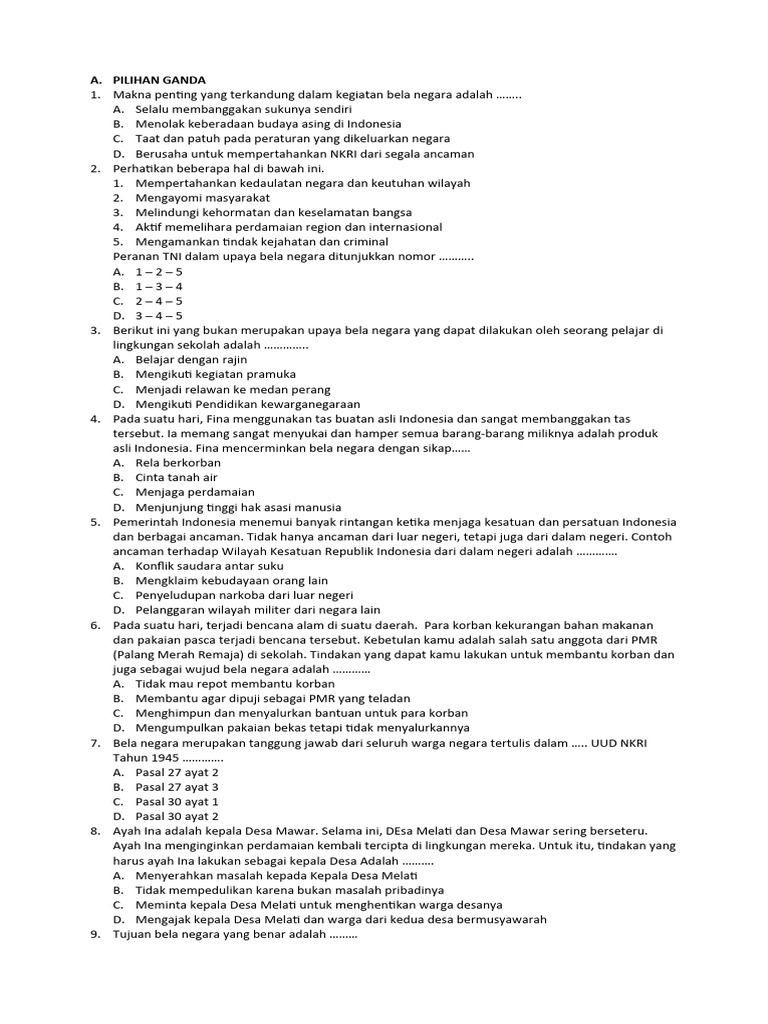 Soal PKN Kelas Ix Sem Genap | PDF
