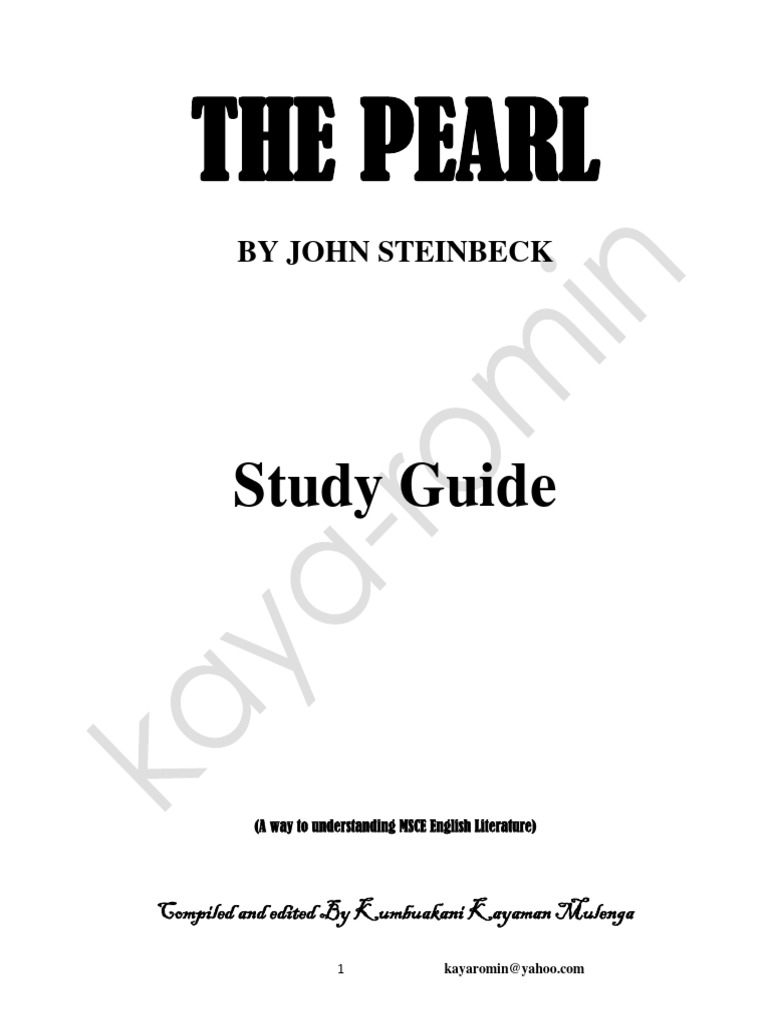 Study Guide for Steinbeck's The Pearl | PDF
