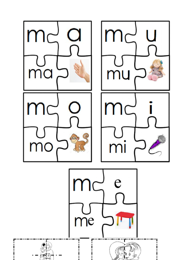 Rompecabezas y Juego de Memoria: Letra M | PDF