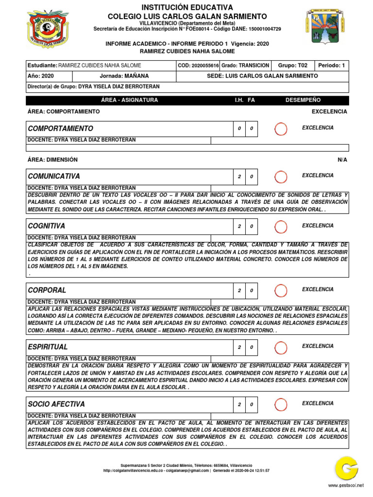Primer Periodo Nahia Salome Ramirez Cubides. | PDF