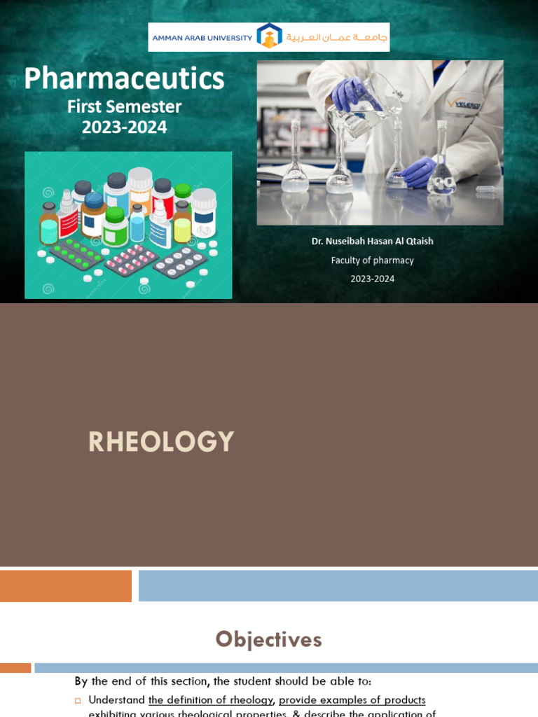 Pharmaceutics II - Mid Exam Material | PDF | Viscosity | Rheology Pharmaceutics II - Mid Exam Material | PDF | Viscosity | Rheology