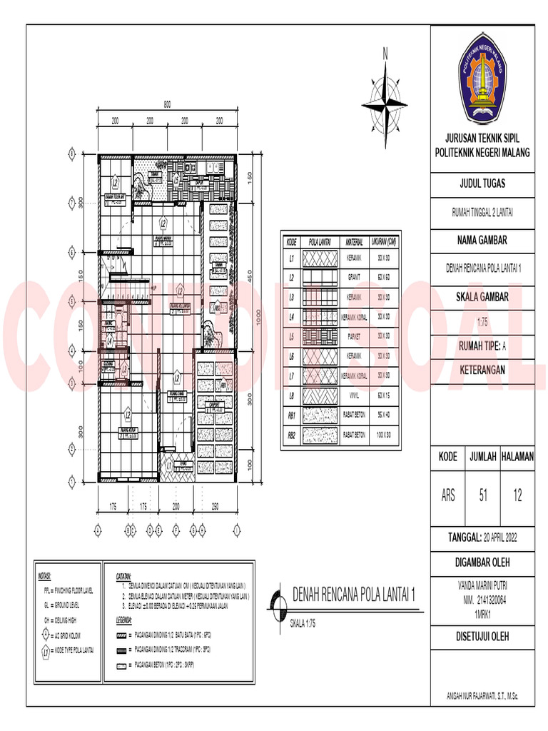 Contoh Gambar Kerja Rencana Dan Detail Arsitektural | PDF